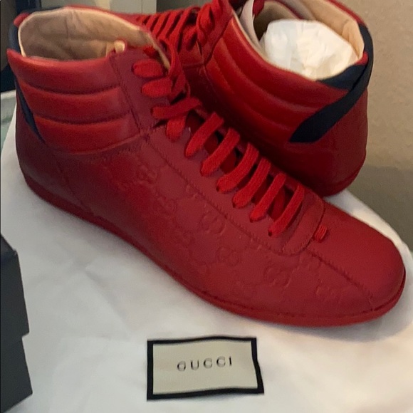 Gucci | Shoes | Gucci Red Hightops Mens Or Womens | Poshmark